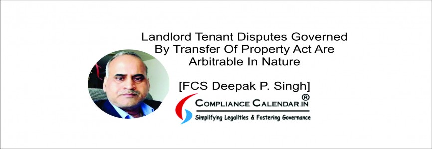 Landlord Tenant Disputes Governed By Transfer Of Property Act Are ...