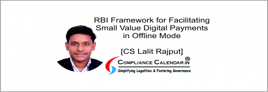 RBI Framework for Facilitating Small Value Digital Payments in Offline ... RBI Framework for Facilitating Small Value Digital Payments in Offline ...