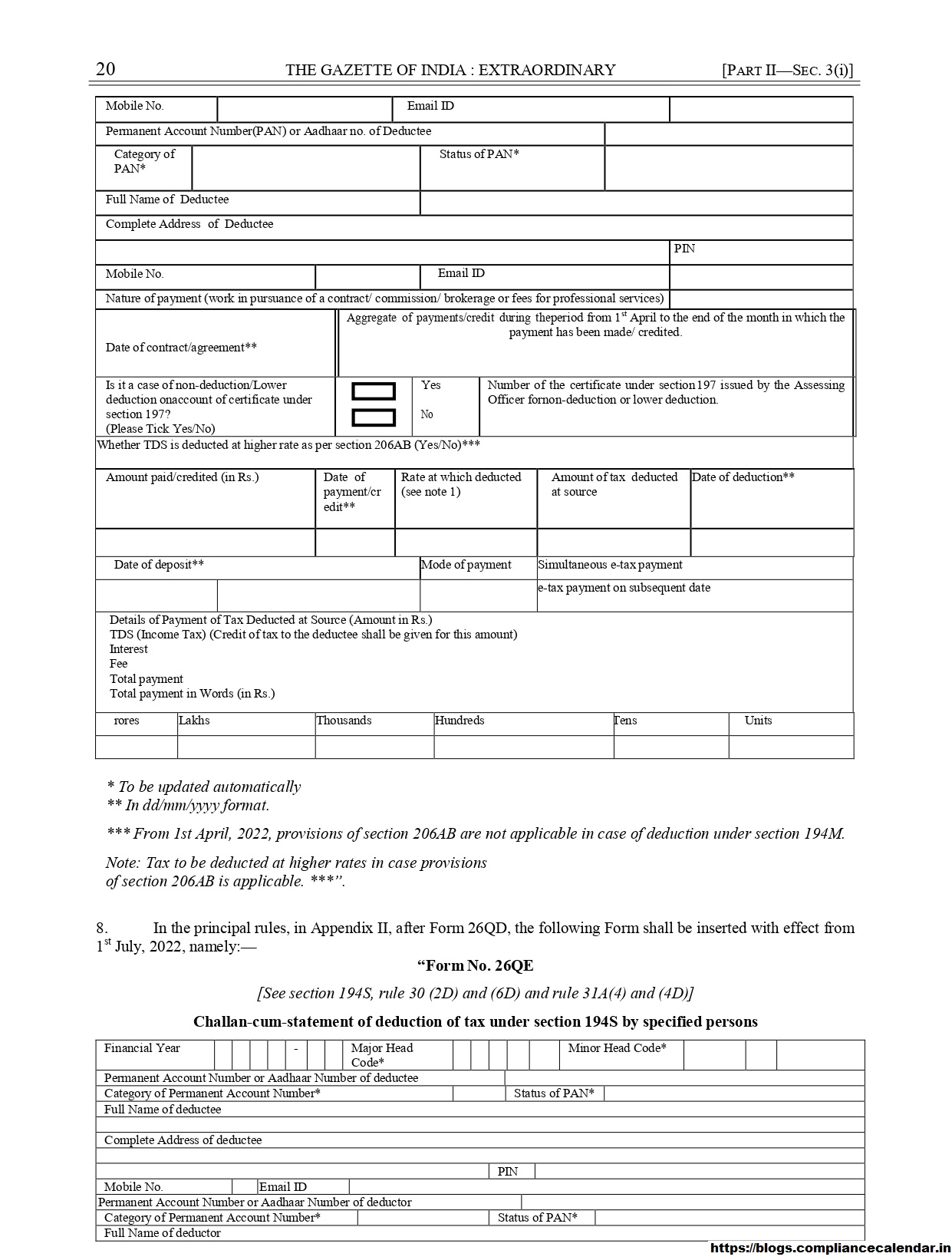 Amendment To Rule 30, 31, 31a And Form 26q, 26qb, 26qc And 26qd And ...