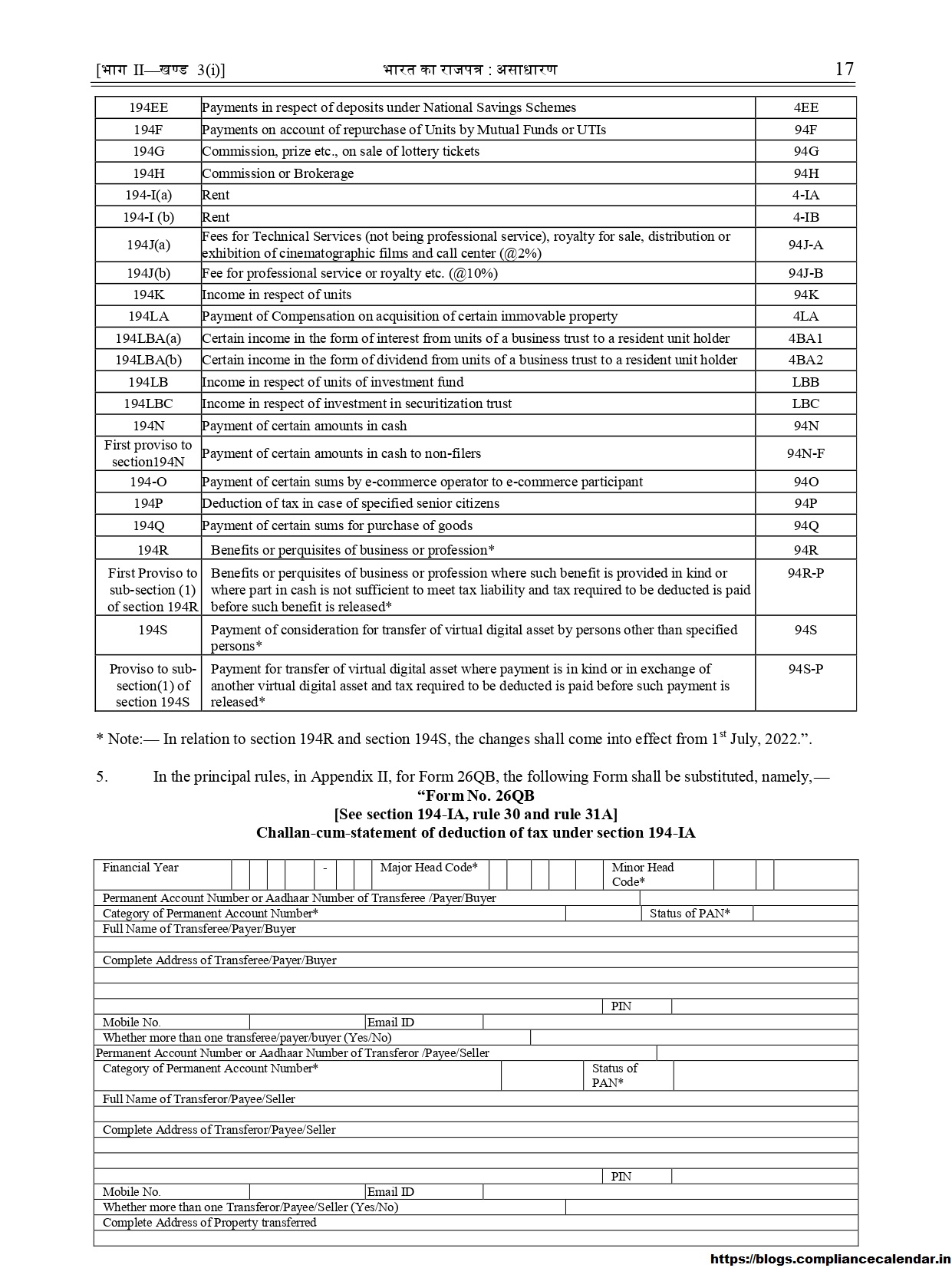 Amendment To Rule 30, 31, 31a And Form 26q, 26qb, 26qc And 26qd And ...