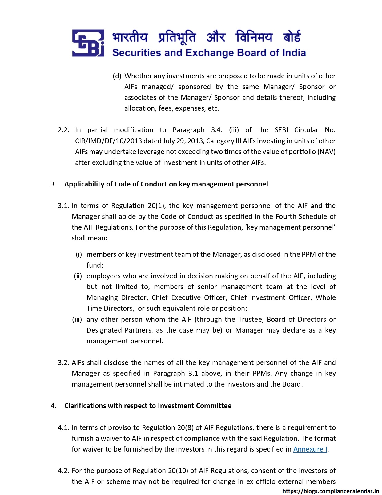 Circular on Amendment to SEBI (Alternative Investment Funds ...